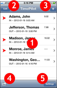TimePilot iPhone App: Using the App