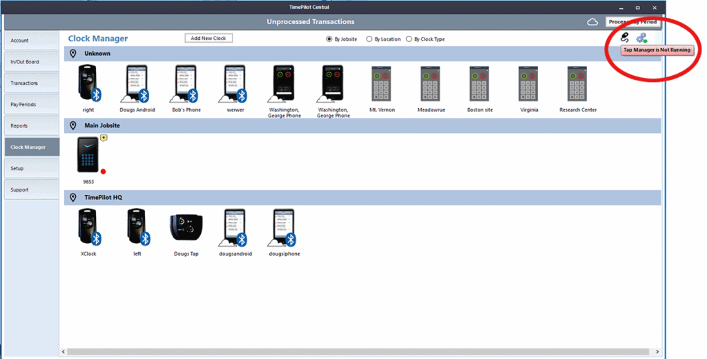 Software Details: Tap Manager - TimePilot - Time Clocks